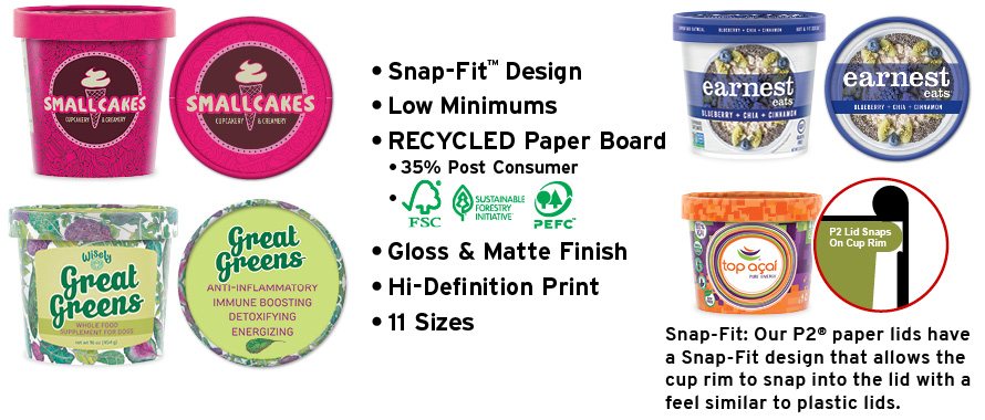 P2 Paper Lids | Visstun® Cups & Containers
